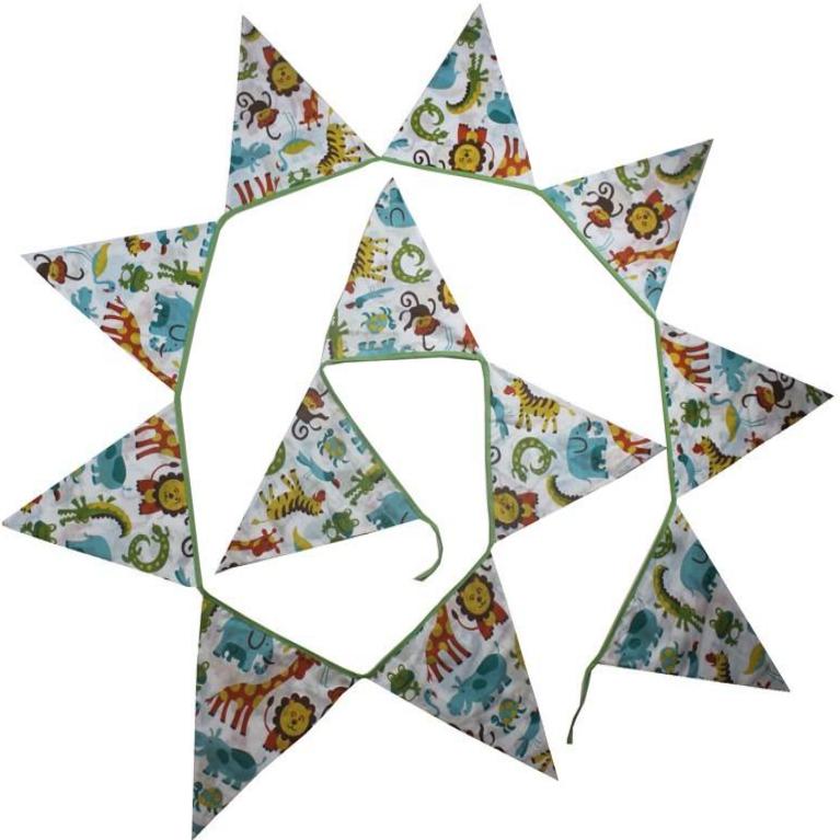 Jungletime Large Colourful Animal Print Bunting Flags
