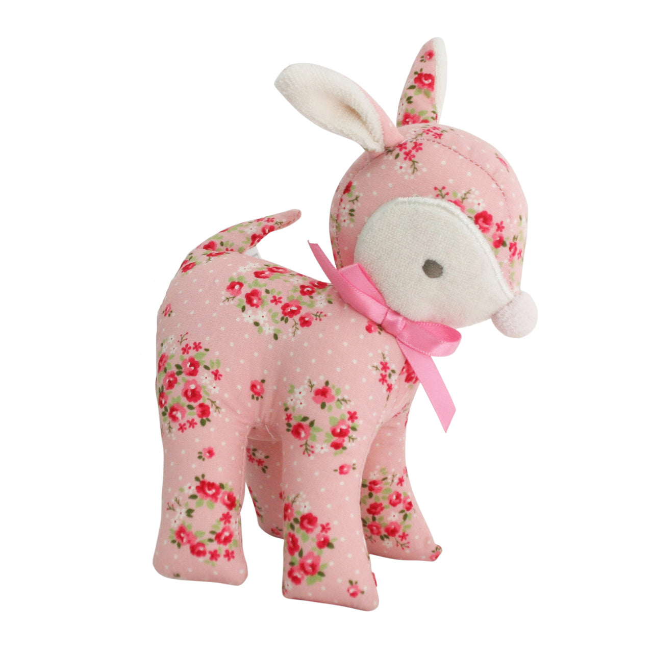 Baby Deer Pink Floral Newborn Baby Rattle
